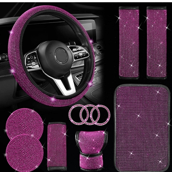 Other | New 11 Piece Pink Bling Car Accessories Set | Poshmark